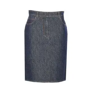 FENDI FENDI FF Logo Denim Pencil Skirt