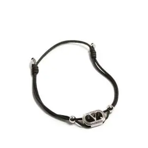 Valentino Garavani Palladium-tone Finish V-logo Emblem Bracelet