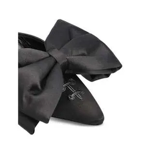 Valentino Garavani Silk Bow Detail Kitten Heel Pointed Toe Mules