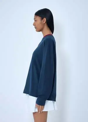 Miu Miu Cotton Jersey Sweatshirt With Logo Motif