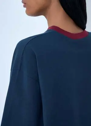 Miu Miu Cotton Jersey Sweatshirt With Logo Motif