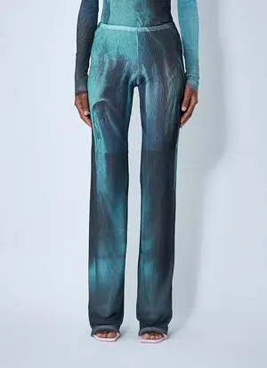 JEAN PAUL GAULTIER Water Print Mesh Pants - Blue
