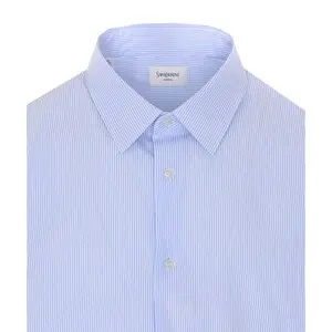 Saint Laurent Striped Cassandre Shirt - Blue