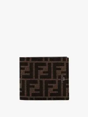 Fendi Bifold Wallet In Ff Jacquard Fabric - Multicolor