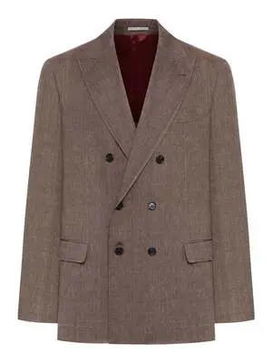 Brunello Cucinelli Brunello Cucinelli Men Double-Breasted Tailored Jacket Multicolor