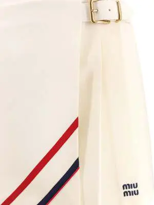 Miu Miu Plissé Wool And Mohair Skirt