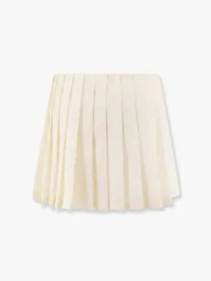 Miu Miu Plissé Wool And Mohair Skirt