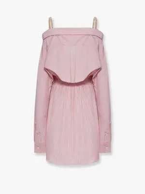 Miu Miu Striped Cotton Shirt Dress - Multicolor
