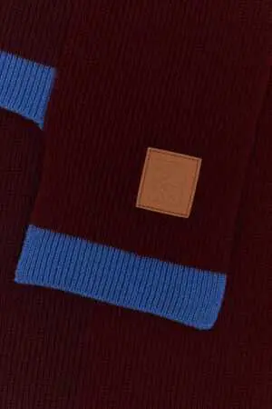 Loewe Burgundy Wool Scarf - Red