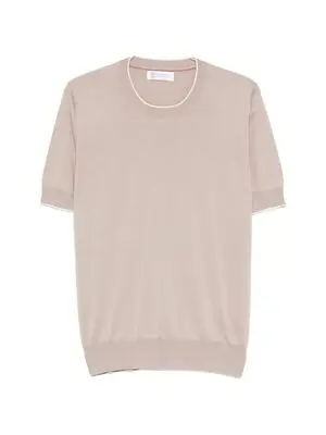 Brunello Cucinelli Knitted Cotton T-shirt - Multicolor