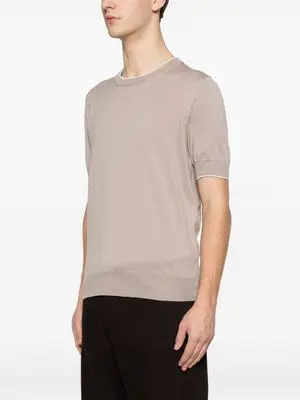 Brunello Cucinelli Knitted Cotton T-shirt - Multicolor