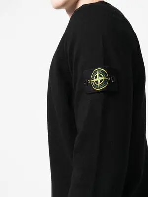 Stone Island Cotton Crewneck Sweater With Logo Patch - Multicolor