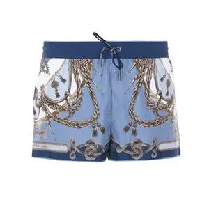 Dolce & Gabbana Graphic Print Swim Trunks - Blue