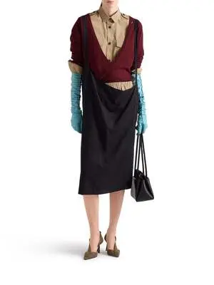 Prada Cotton Poplin Shirt With Epaulettes And Flap Pockets - Multicolor
