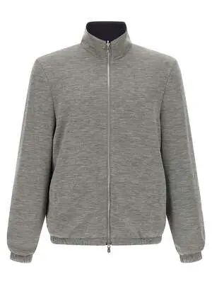 Brunello Cucinelli Reversible Technical Fabric And Wool Mélange Jacket - Multicolor