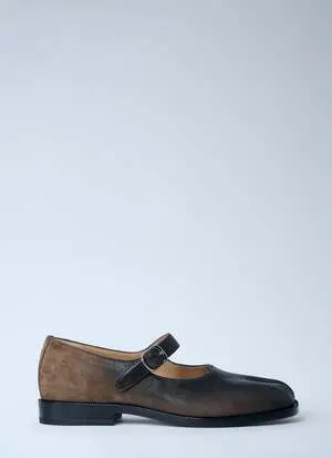 MAISON MARGIELA Maison Margiela Tabi Mary Jane Leather Flats Brown