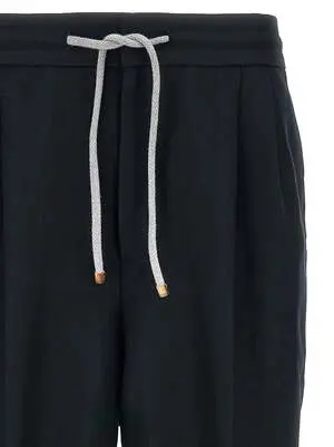 Brunello Cucinelli Linen Blend Trousers - Blue