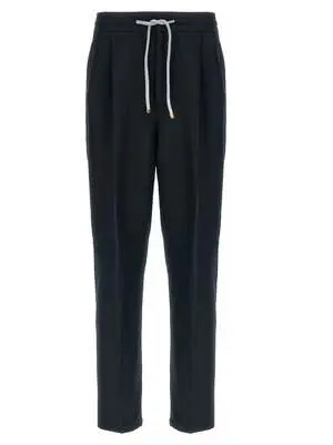 Brunello Cucinelli Linen Blend Trousers - Blue