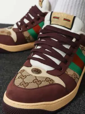 Gucci Gg Fabric Leather Sneakers - Multicolor