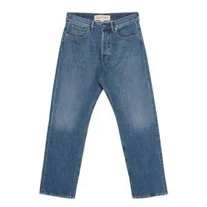 Valentino Garavani Cotton Medium Wash Contrast Stitching Jeans - Blue