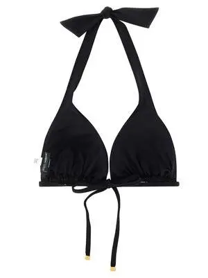 Dolce & Gabbana Triangle Bikini Top With Metal Logo