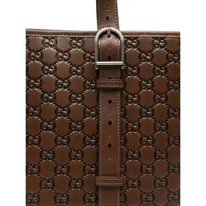 Gucci Embossed Monogram Tote Bag - Brown