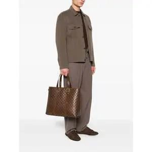 Gucci Embossed Monogram Tote Bag - Brown
