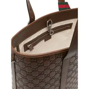 Gucci Embossed Monogram Tote Bag - Brown