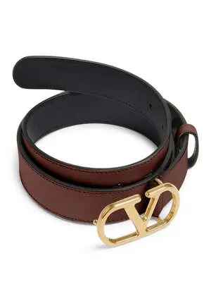 Valentino Garavani Vlogo Signature Belt In Calfskin - Multicolor