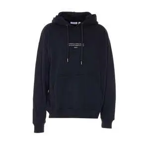 Off-White Hooded Sweatshirt With Frontal Logo - Black