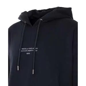 Off-White Hooded Sweatshirt With Frontal Logo - Black
