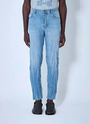 Bottega Veneta Wide-leg Crushed Effect Jeans - Blue
