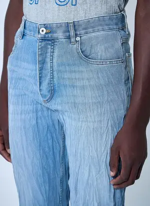 Bottega Veneta Wide-leg Crushed Effect Jeans - Blue