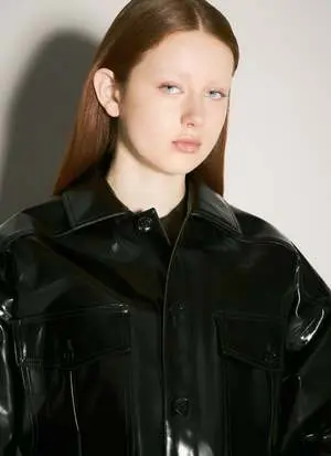 Saint Laurent Saharienne Jacket In Glossy Coated Cotton