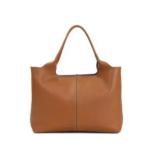 TOD'S Cognac Calf Leather Tote Bag - Brown
