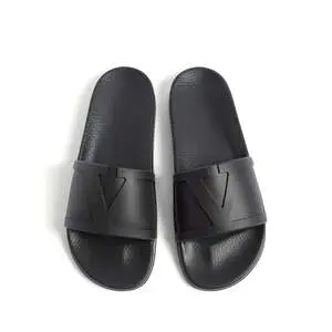 Valentino Garavani Maxi Vlogo Signature Rubber Slides - Black