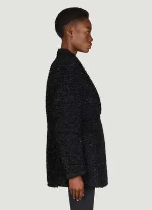 Balenciaga Hourglass Jacket In Wool-blend Tweed - Black