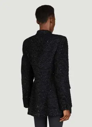 Balenciaga Hourglass Jacket In Wool-blend Tweed - Black