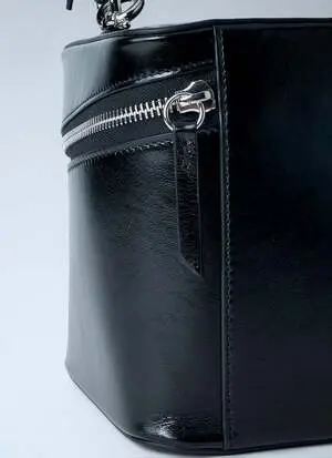 MAISON MARGIELA Leather Box Crossbody Bag - Black