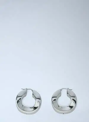 JIL SANDER Sculptural Hoop Earrings - Silver