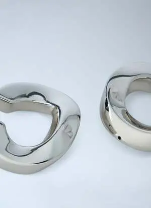 JIL SANDER Sculptural Hoop Earrings - Silver