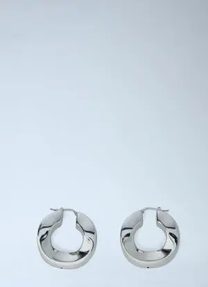 JIL SANDER JIL SANDER Sculptural Hoop Earrings Silver