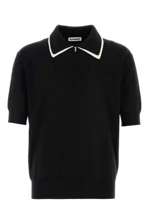 JIL SANDER Cotton Polo Shirt - Black