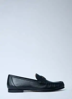 Chloé Leather Loafers With Penny Strap - Black