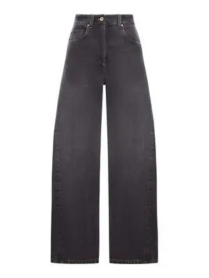 Brunello Cucinelli Wide Leg Denim Jeans - Multicolor