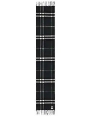 Burberry Cashmere Check Scarf - Black