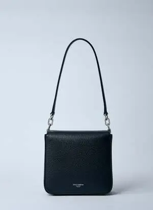 Dolce & Gabbana Leather Crossbody Bag With Twist Clasp - Black