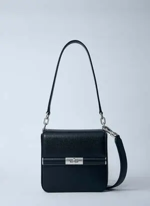 Dolce & Gabbana Leather Crossbody Bag With Twist Clasp - Black