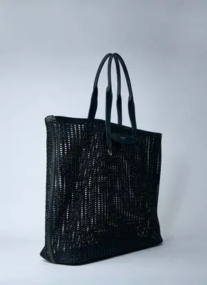 Dolce & Gabbana Woven Mesh Tote Bag - Black