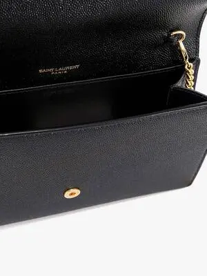 Saint Laurent Leather Crossbody Bag With Metal Cassandre Logo - Multicolor